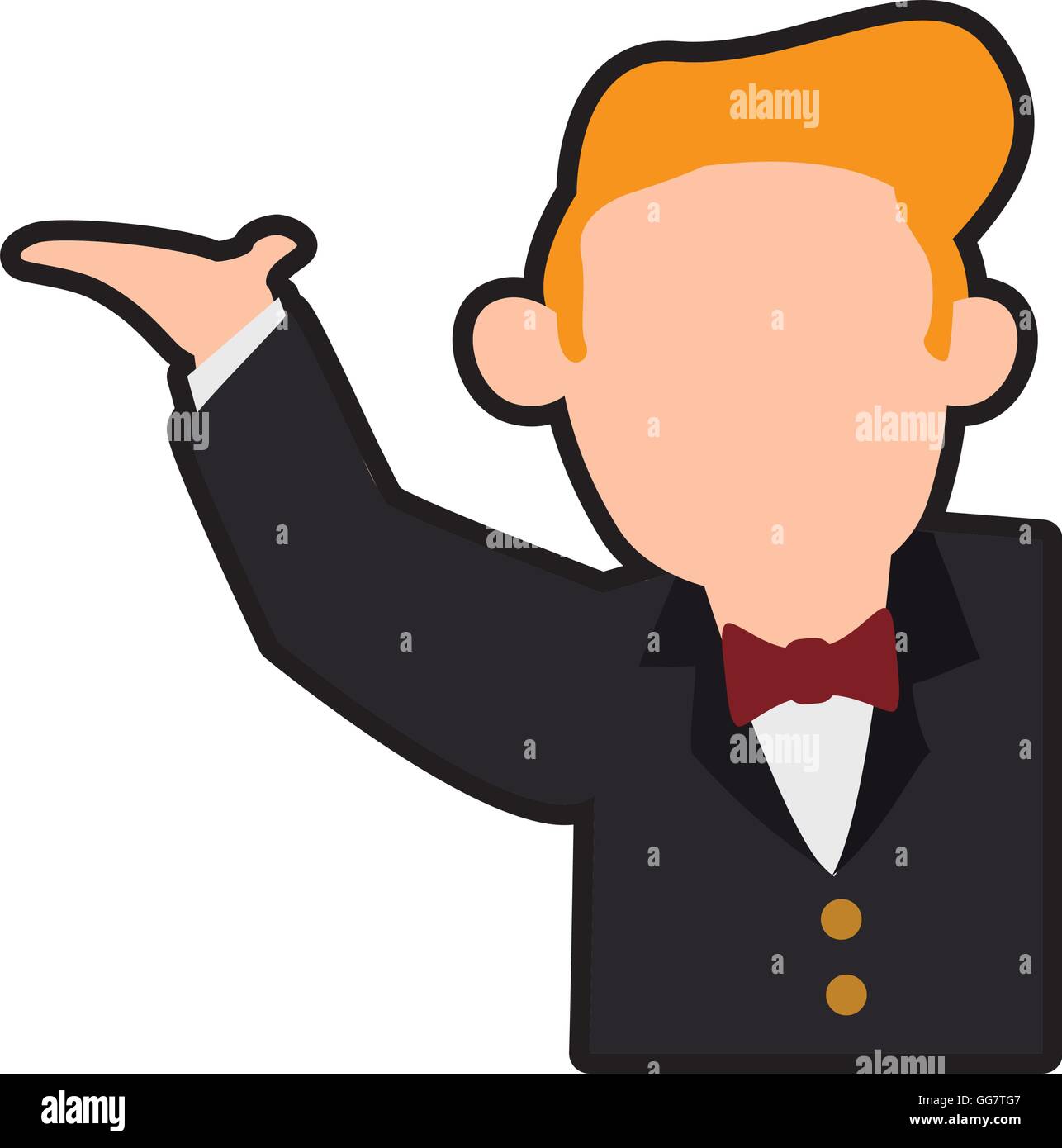 Waiter male avatar suit person icon. Vectorg graphic Stock Vector Image ...