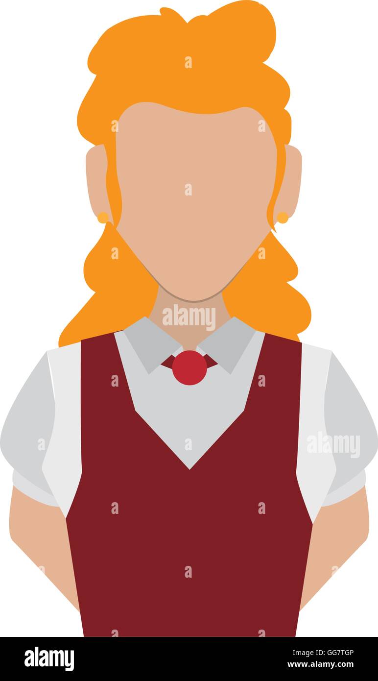 Waiter female avatar suit person icon. Vector graphic Stock Vector ...