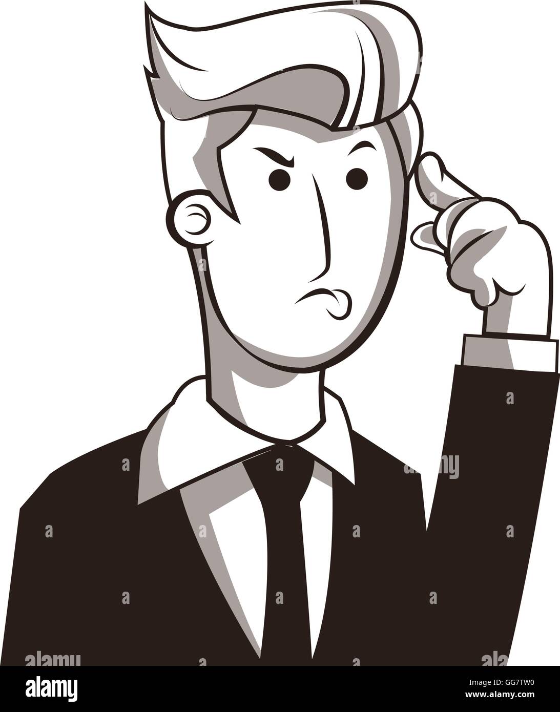 Black man thinking computer Stock Vector Images - Alamy