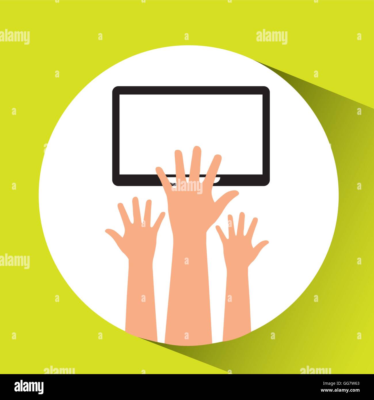 hand with tablet icon Stock Vector Image & Art - Alamy