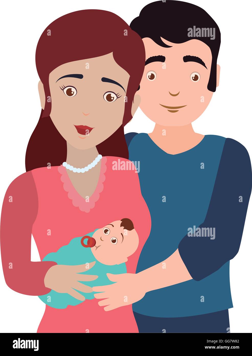 family baby couple parents icon. Vector graphic Stock Vector Image ...