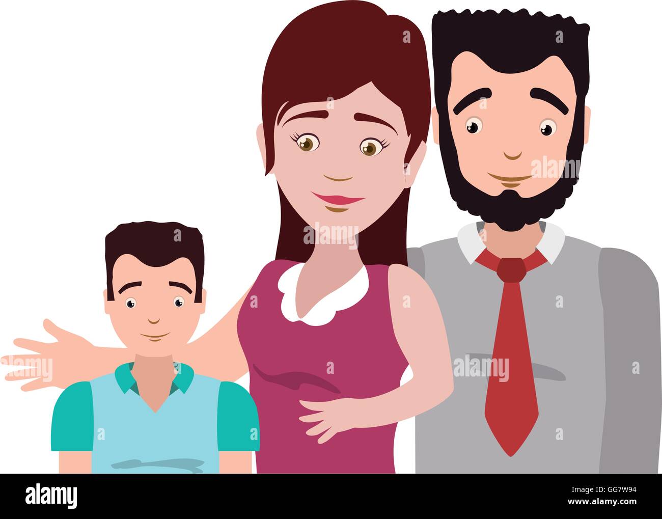 family boy pregnant couple parents icon. Vector graphic Stock Vector ...