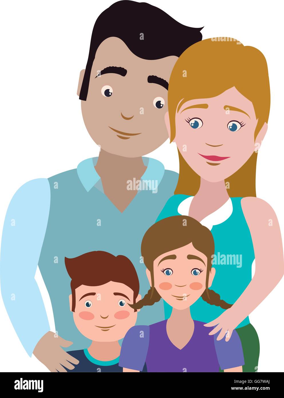 family kids couple parents icon. Vector graphic Stock Vector Image ...