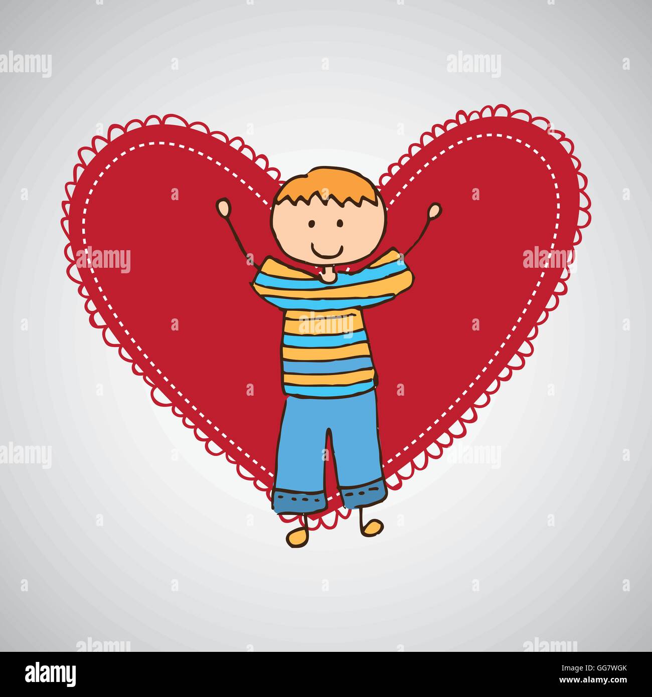 child with heart icon Stock Vector Image & Art - Alamy