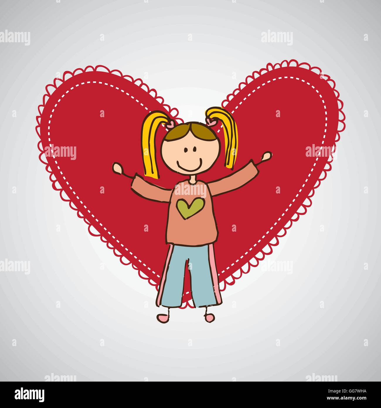 child with heart icon Stock Vector Image & Art - Alamy