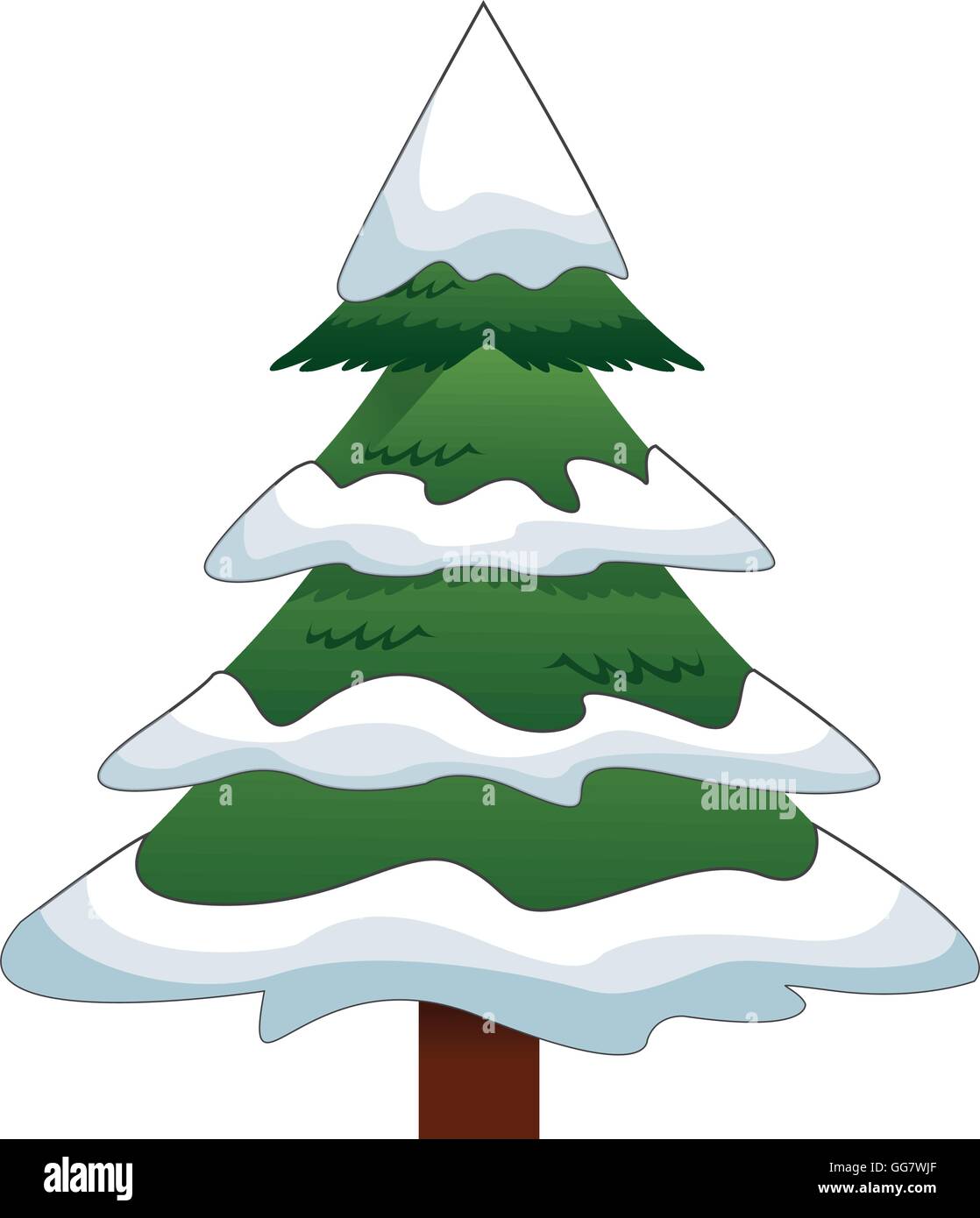 Larch tree in snow Stock Vector Images - Alamy