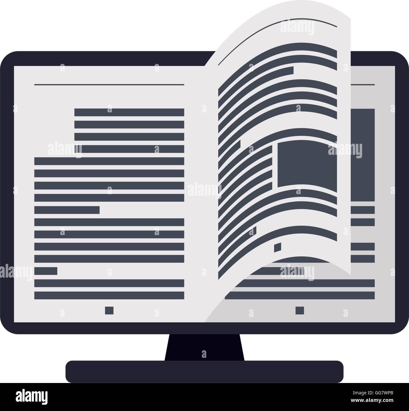 ebook computer online reading internet icon. Vector graphic Stock ...
