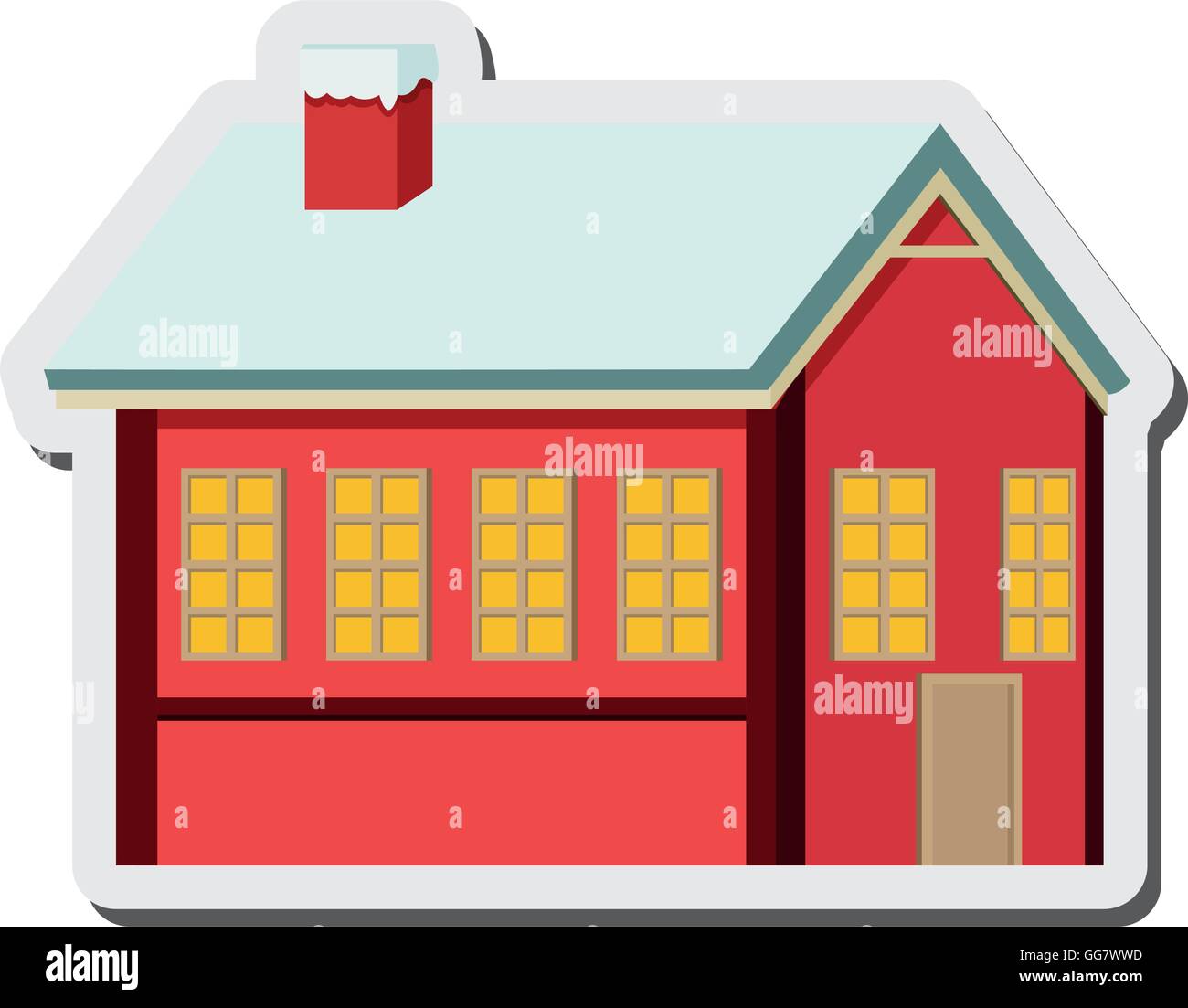 Log cabin scene Stock Vector Images - Alamy