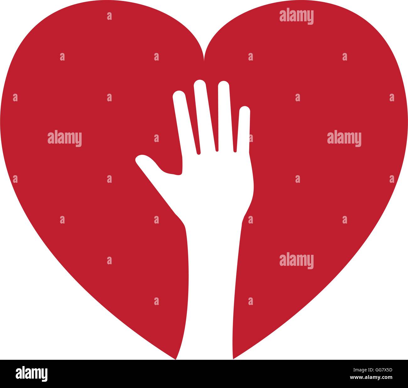 hand heart human help gesture fingers palm icon. Vector graphic Stock ...
