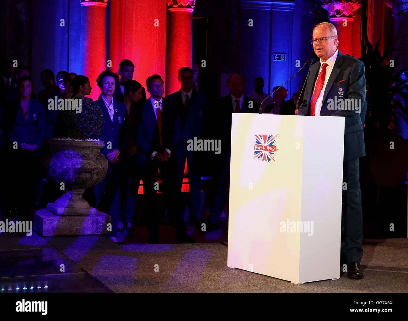 Chef de Mission Mark England speaks at the Team GB British House ...