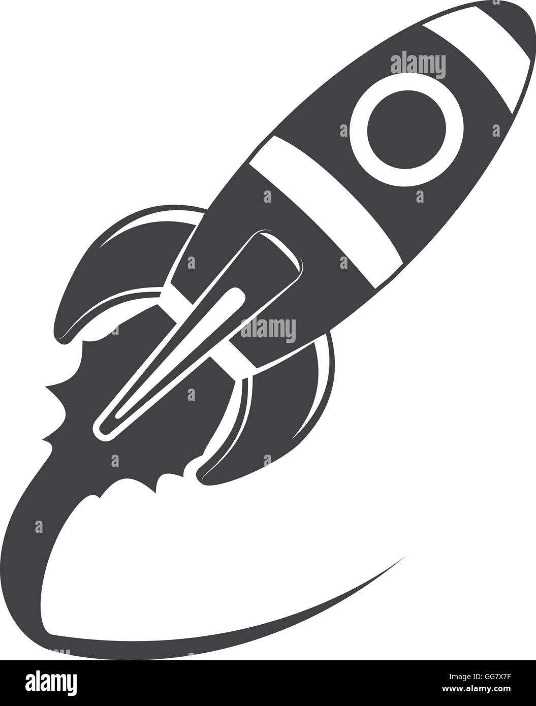 rocket spaceship science aircraft icon. Vector graphic Stock Vector ...