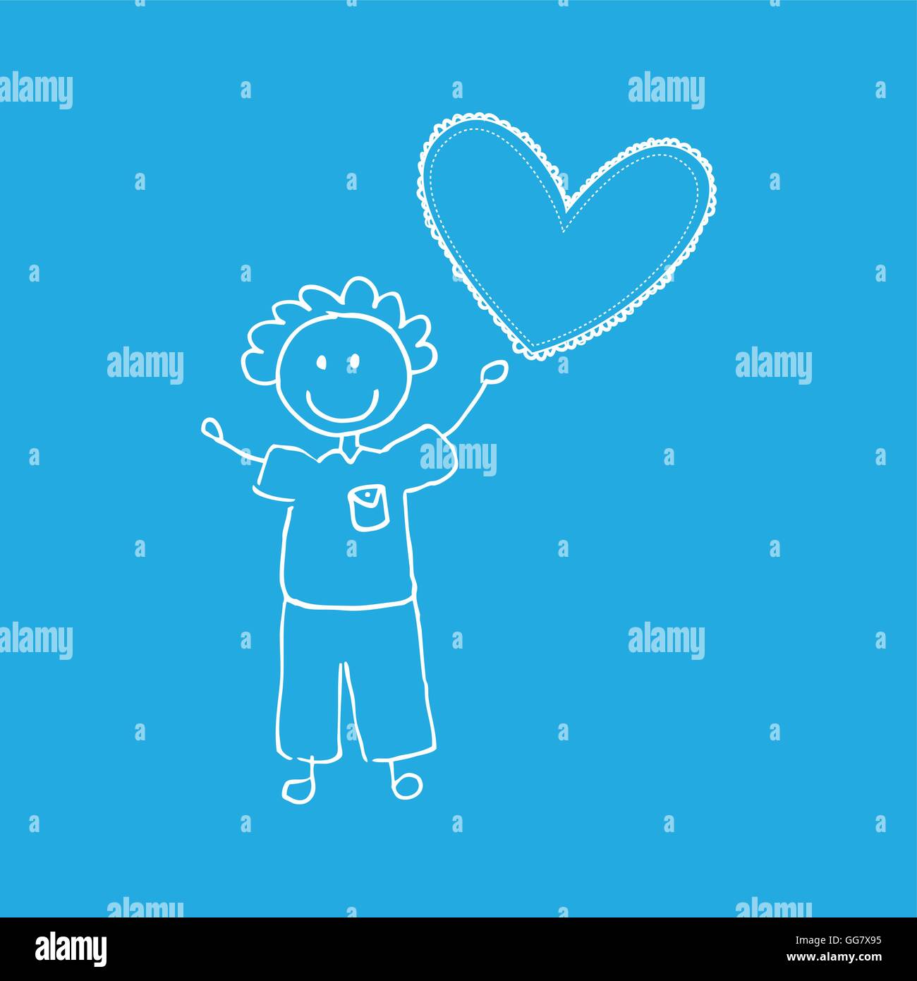 child with heart icon Stock Vector Image & Art - Alamy