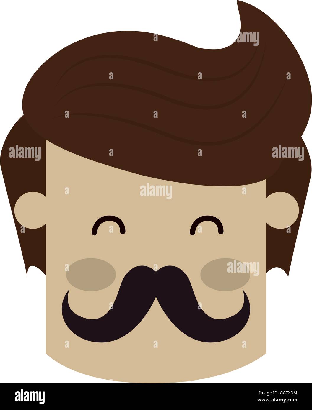 man mustache male avatar cartoon social media icon. Vector graph Stock ...