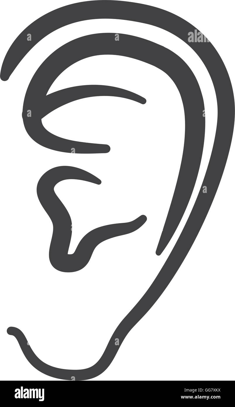 ear human listen sound body part icon. Vector graphic Stock Vector ...