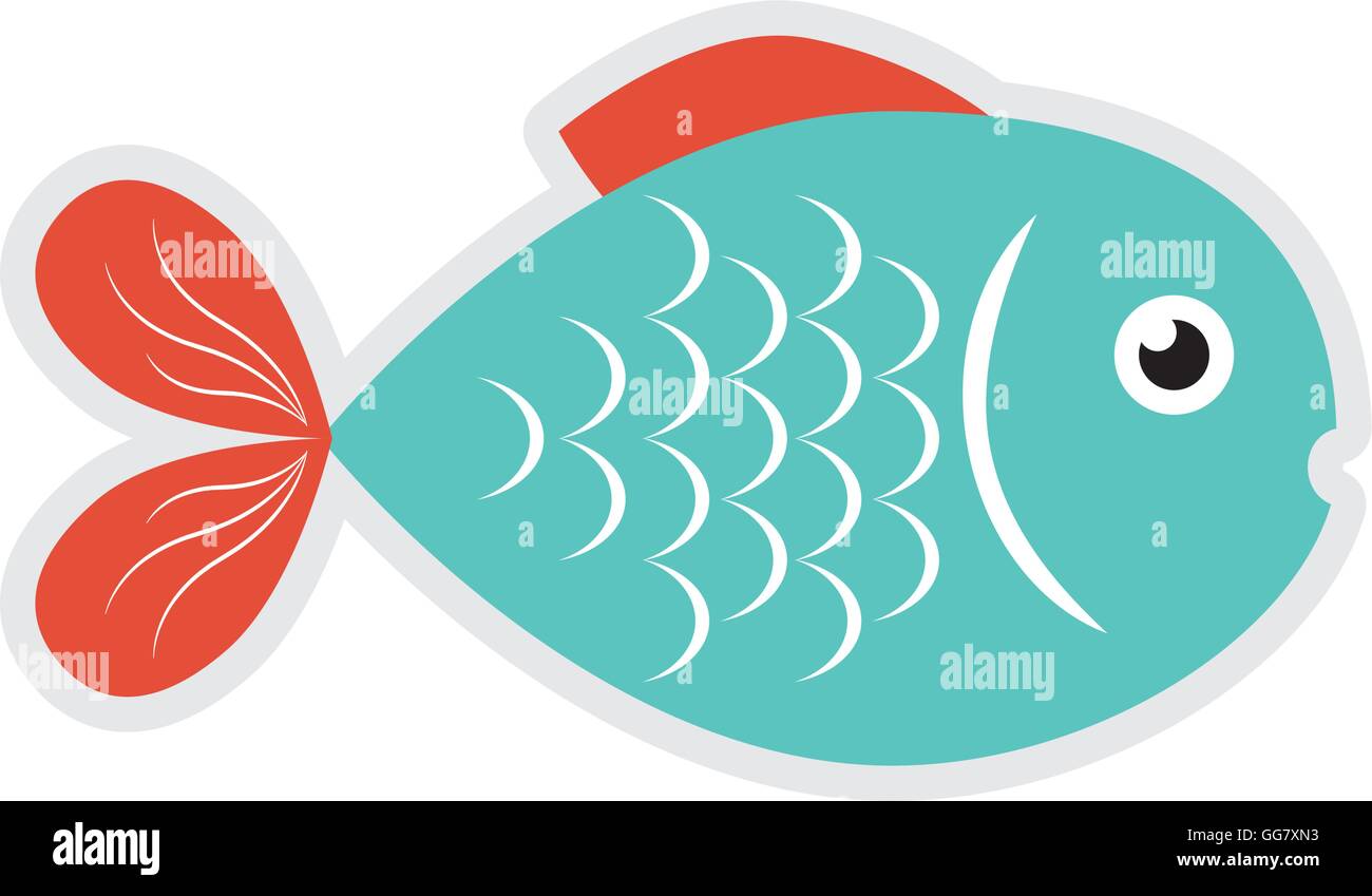 fish sea life marine aquatic swim icon. Vector graphic Stock Vector ...