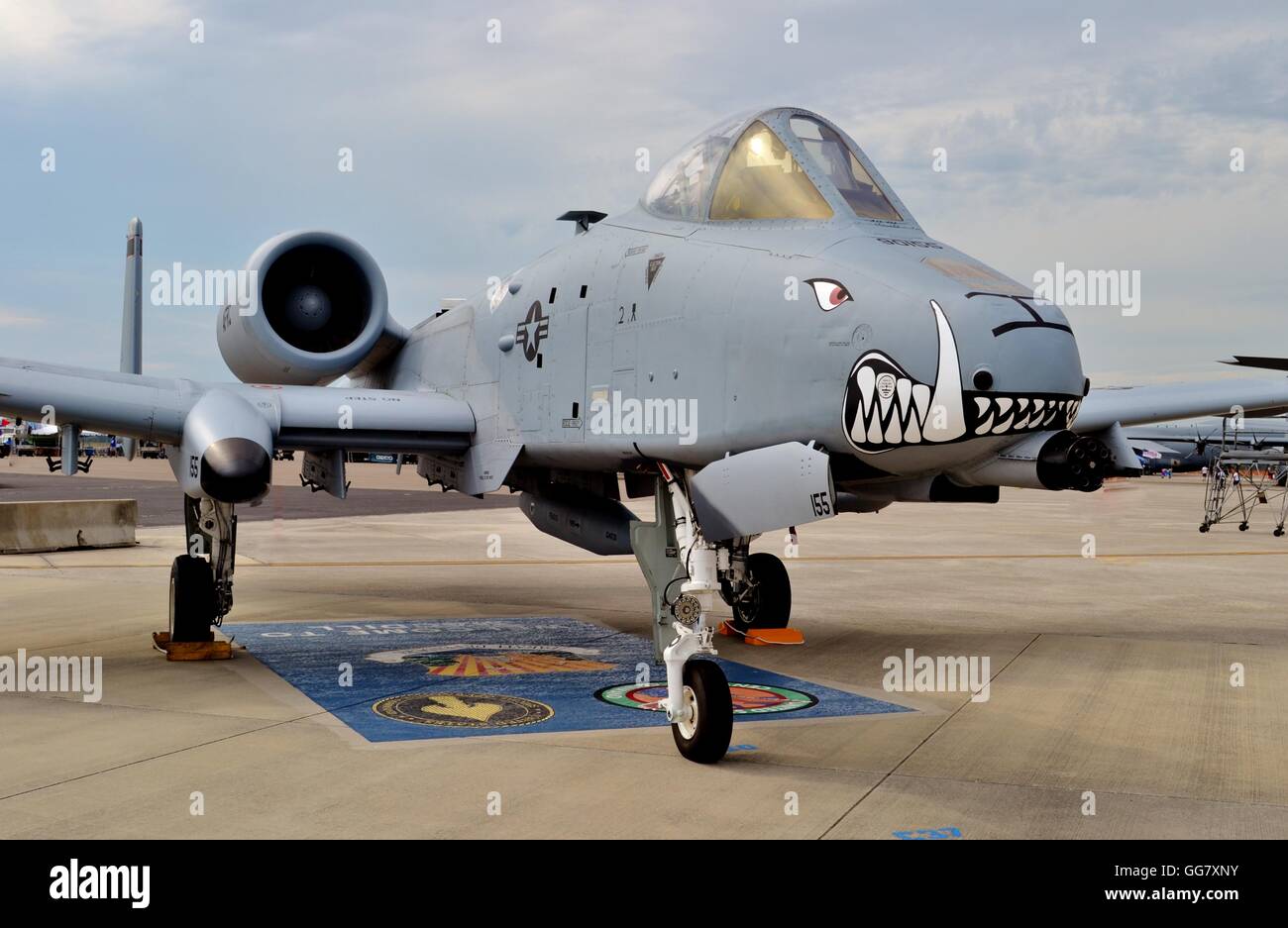 An Air Force A-10 Warthog/Thunderbolt II fighter jet parked on a runway ...