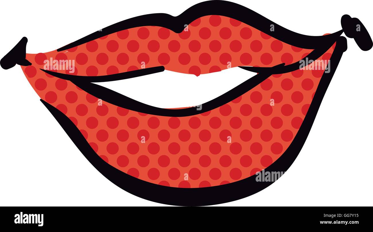 mouth lips smile happy cartoon icon. Vector graphic Stock Vector Image ...