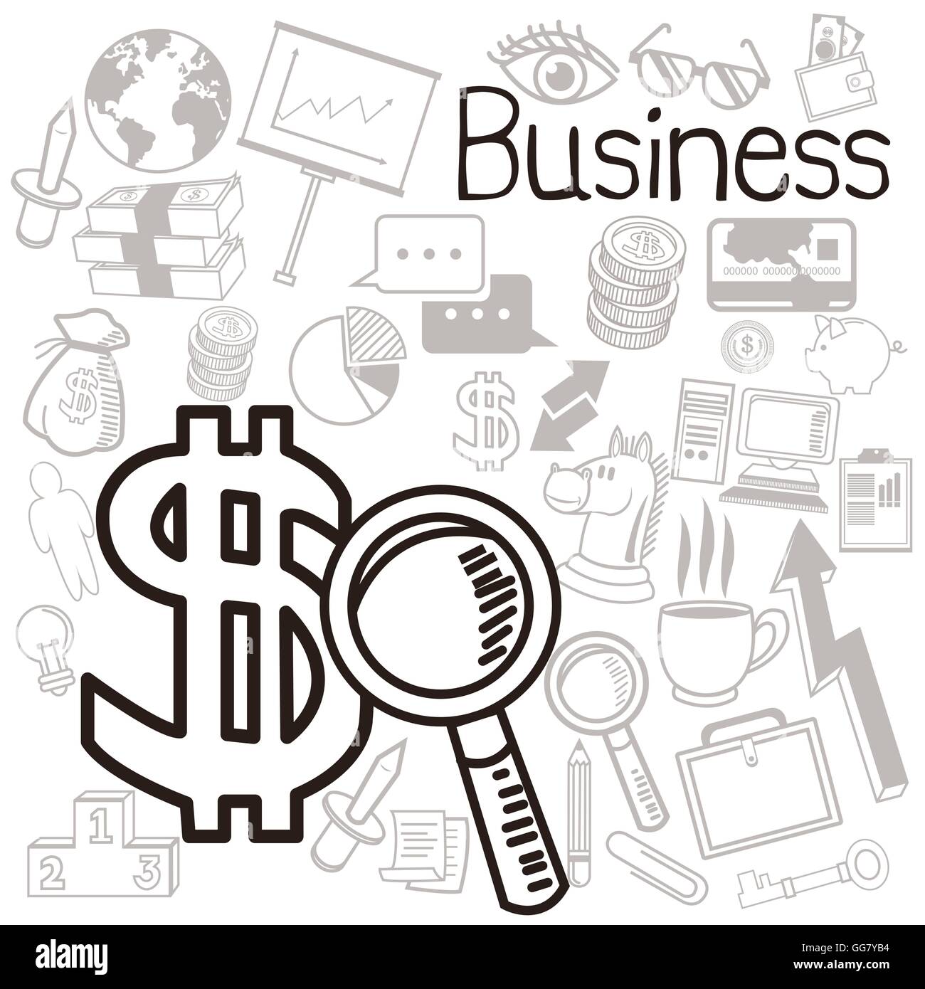 Business and icon set. Business. Vector graphic Stock Vector Image ...
