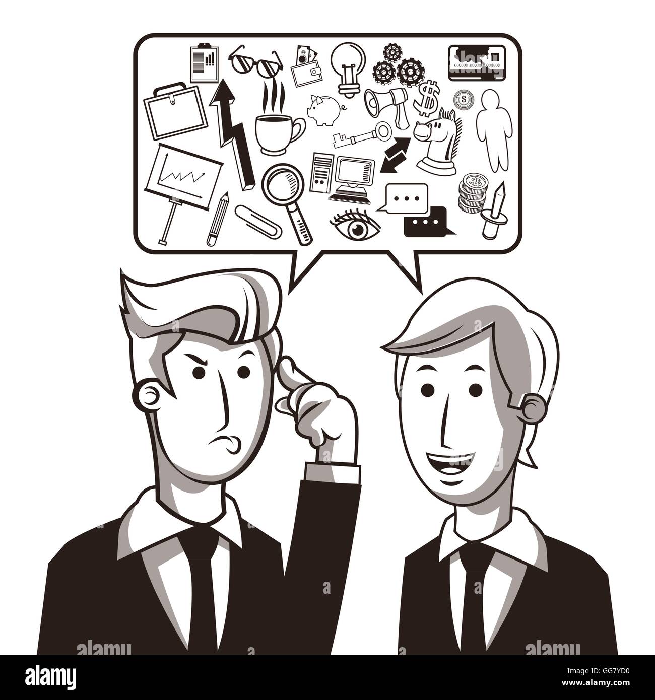 Businessman ideas and icon set. Business. Vector graphic Stock Vector ...