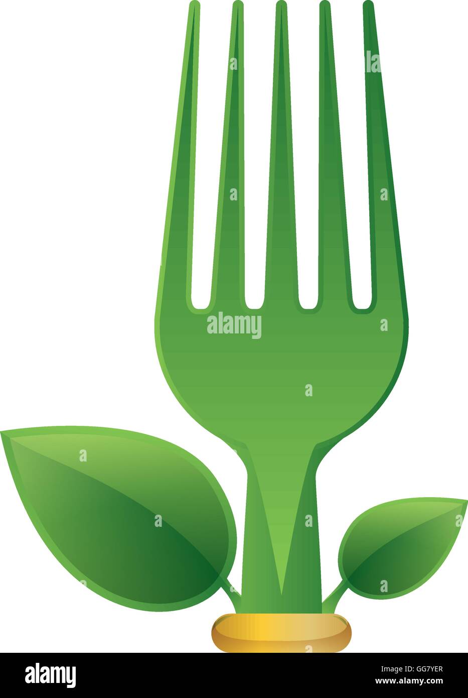 fork leaf green vegan organic icon. Vector graphic Stock Vector Image ...