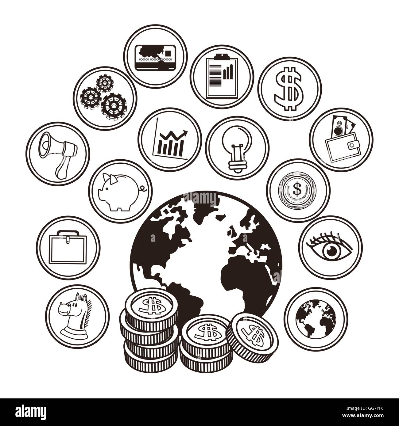 Business and icon set. Business. Vector graphic Stock Vector Image ...