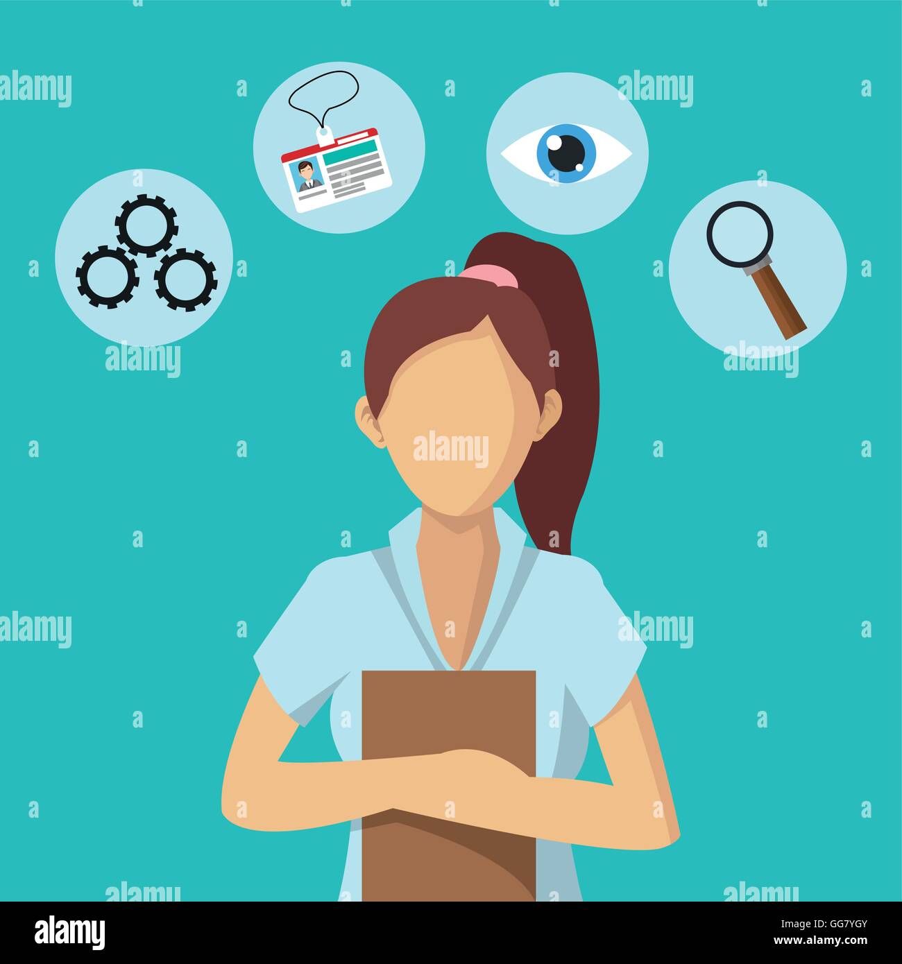 businesswoman human resources business icon. Vector graphic Stock ...