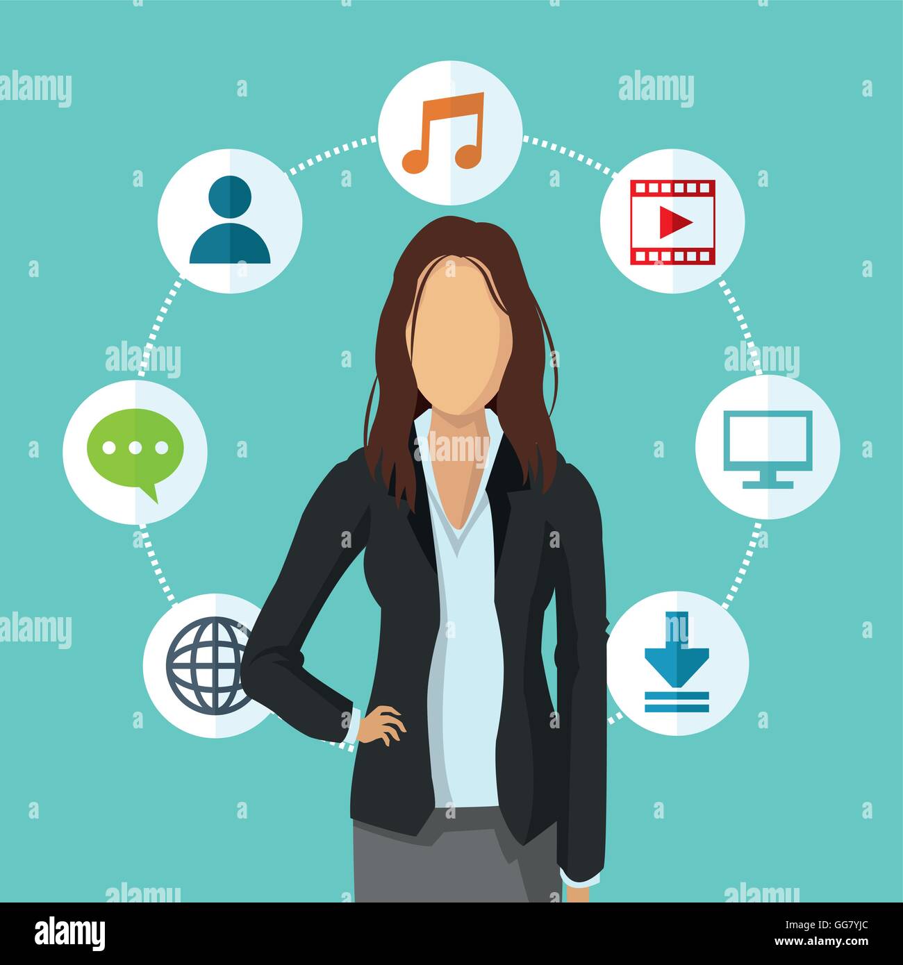 businesswoman human resources icon. Vector graphic Stock Vector Image ...