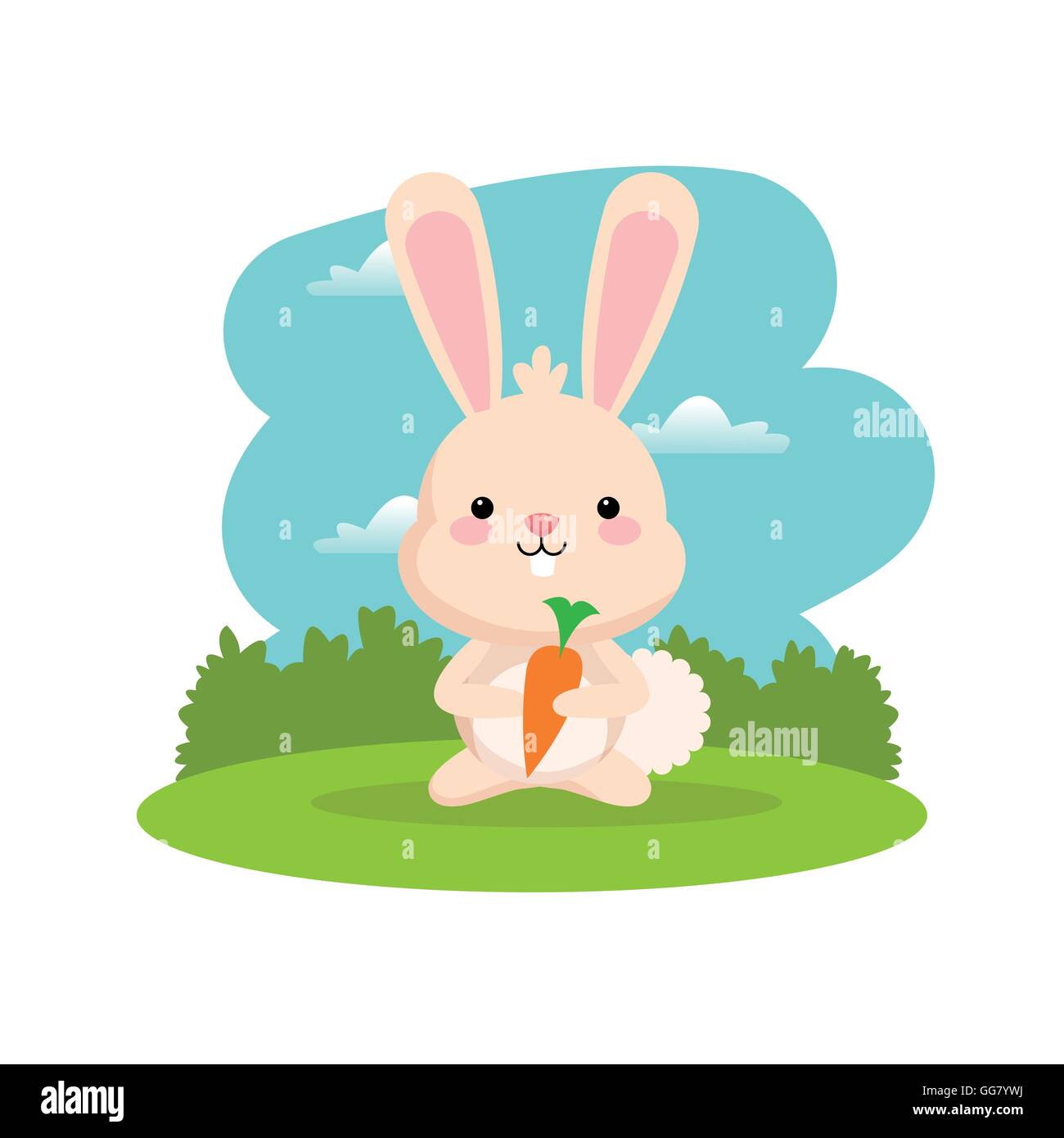 Rabbit cartoon icon. Woodland animal. Vector graphic Stock Vector Image ...