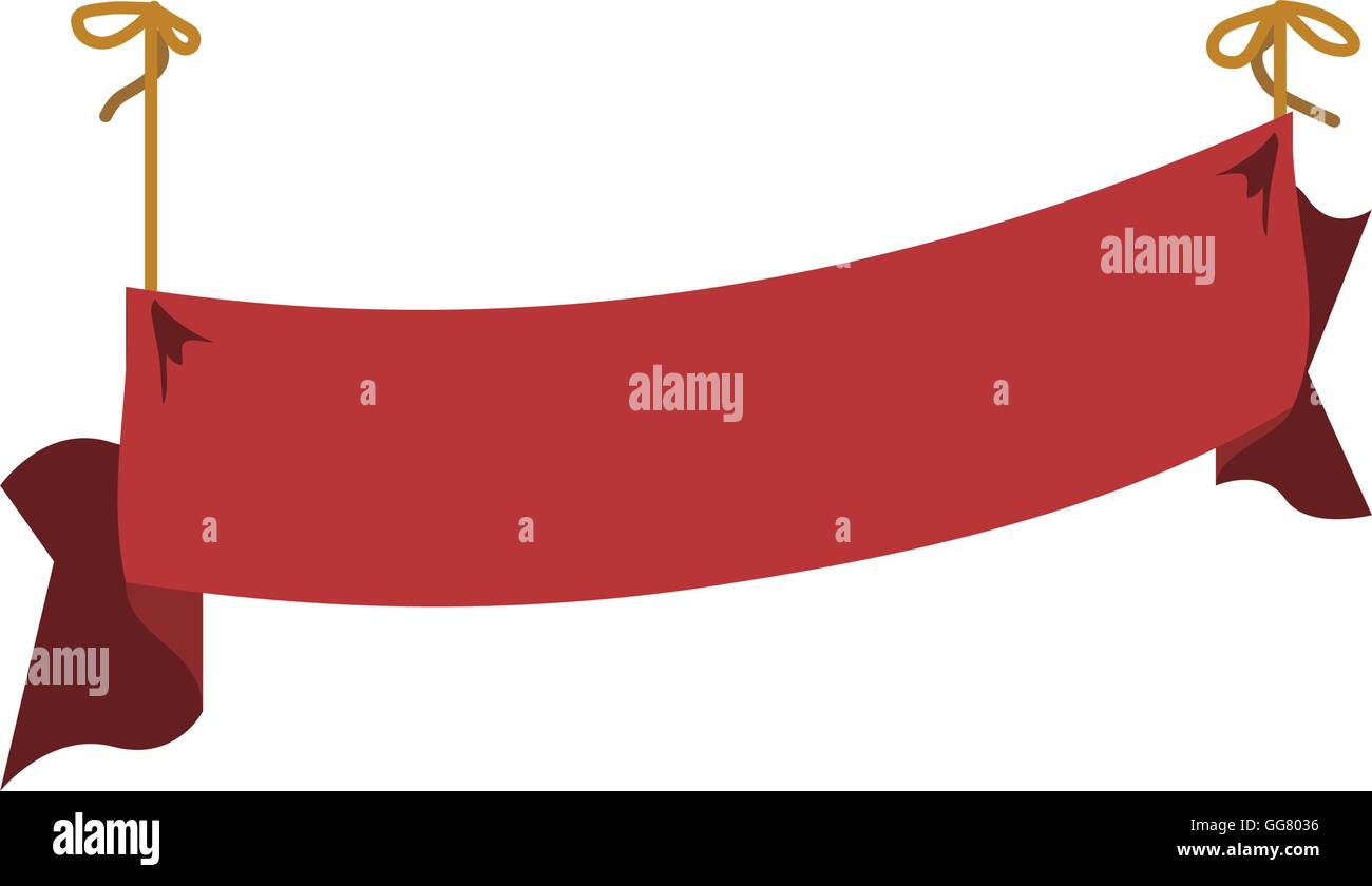 ribbon label hang red banner icon. Vector graphic Stock Vector Image ...