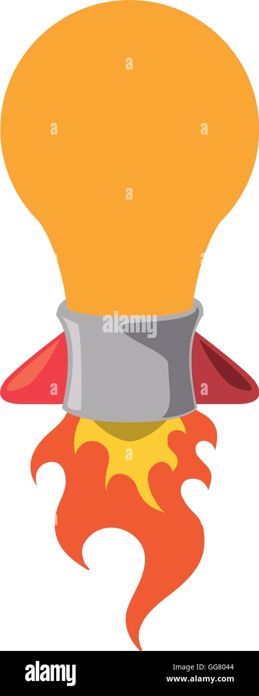 light bulb rocket start up innovation icon. Vector graphic Stock Vector ...