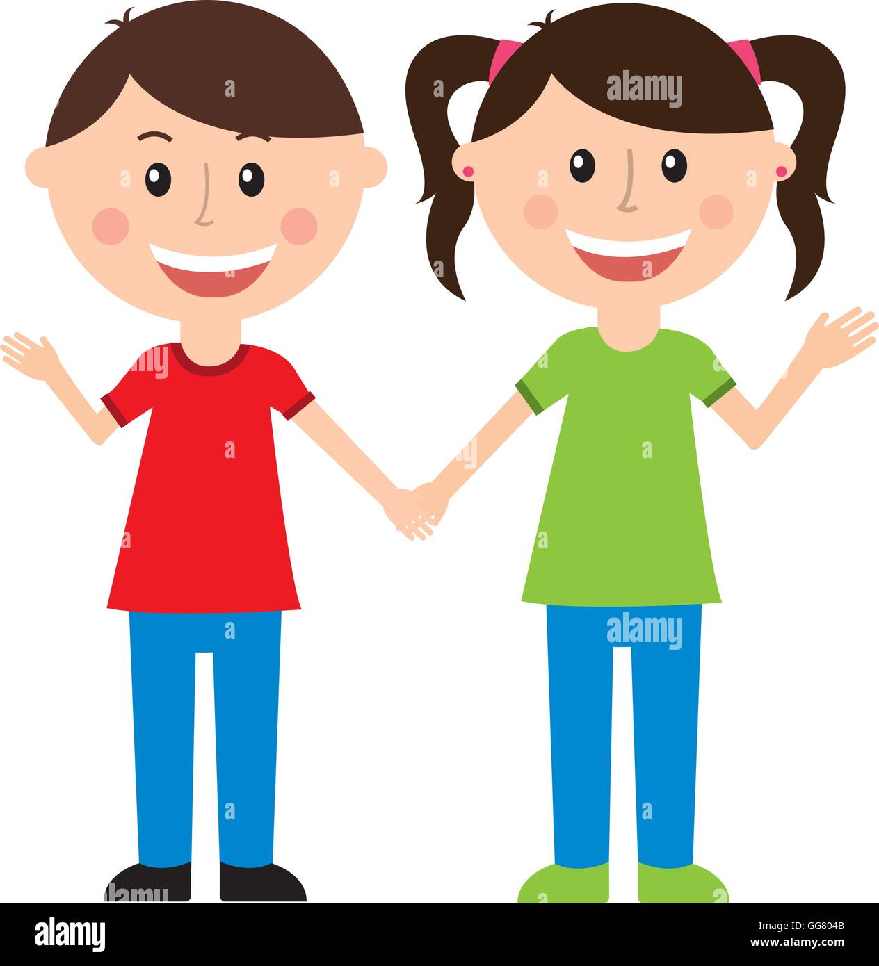 little girl and boy smile icon Stock Vector Image & Art - Alamy