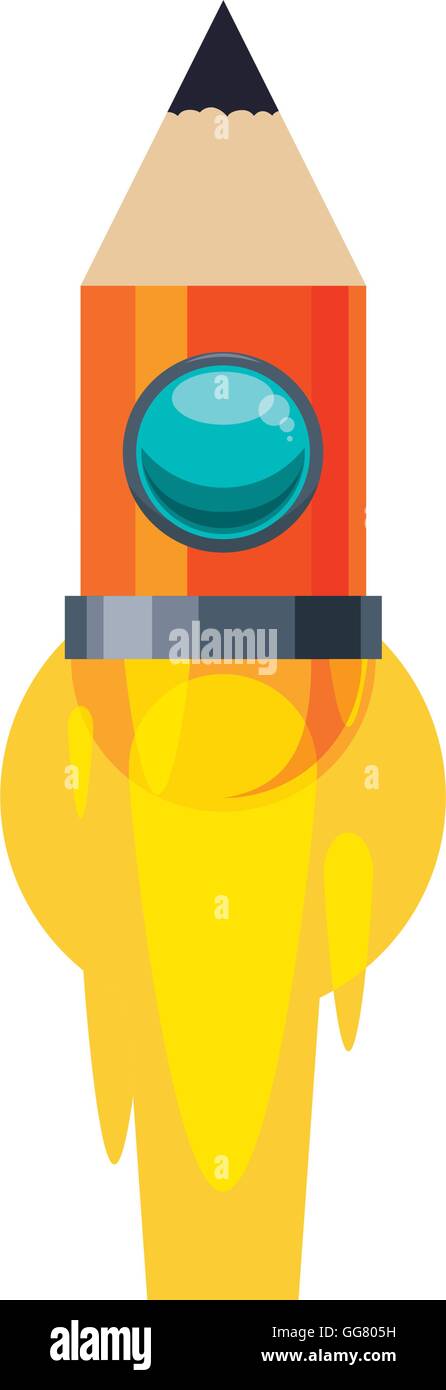 light bulb pencil rocket start up innovation icon. Vector graphi Stock Vector Image & Art - Alamy