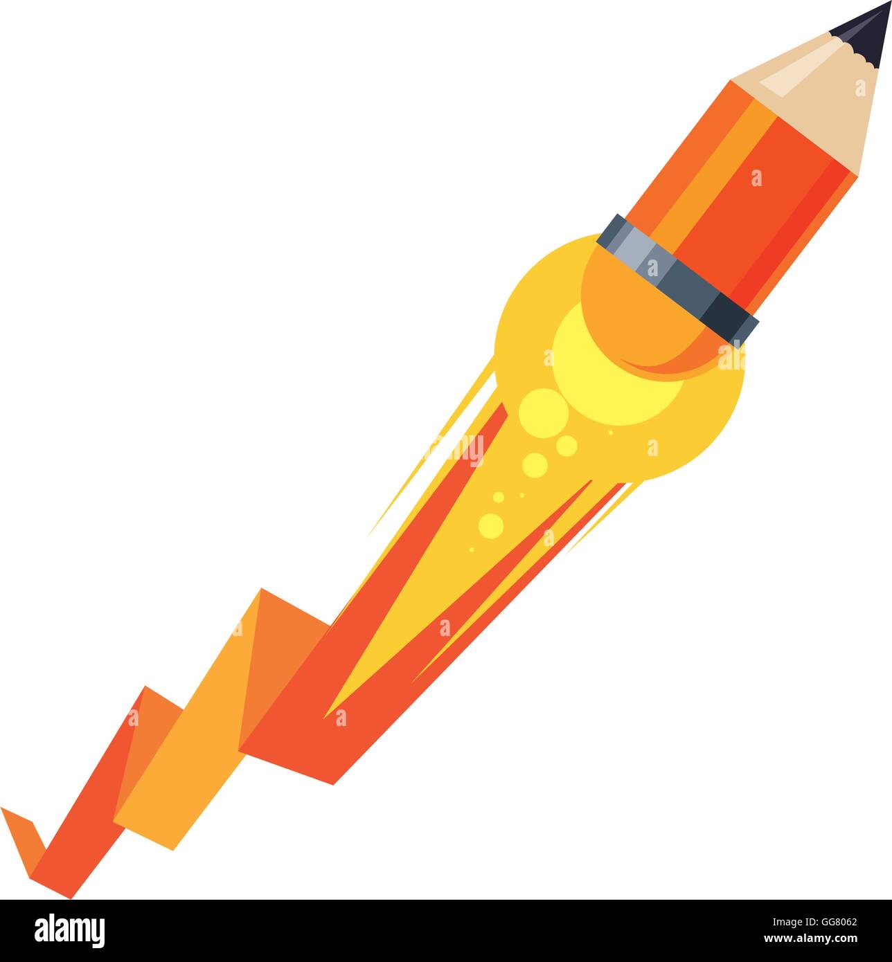 light bulb pencil rocket start up innovation icon. Vector graphi Stock Vector Image & Art - Alamy