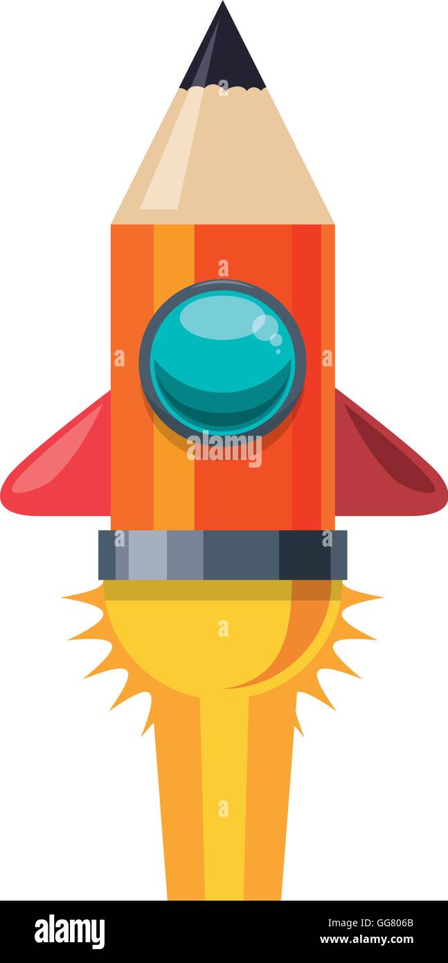 light bulb pencil rocket start up innovation icon. Vector graphi Stock Vector Image & Art - Alamy