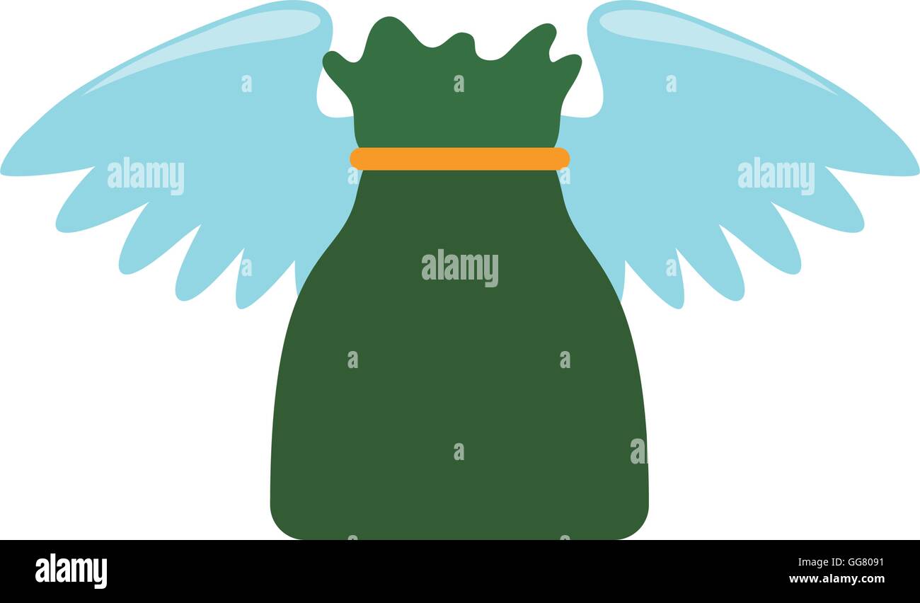 money bag wings financial item icon. Vector graphic Stock Vector Image ...