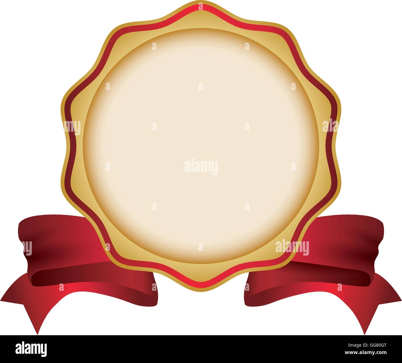 ribbon seal stamp label red icon. Vector graphic Stock Vector Image ...