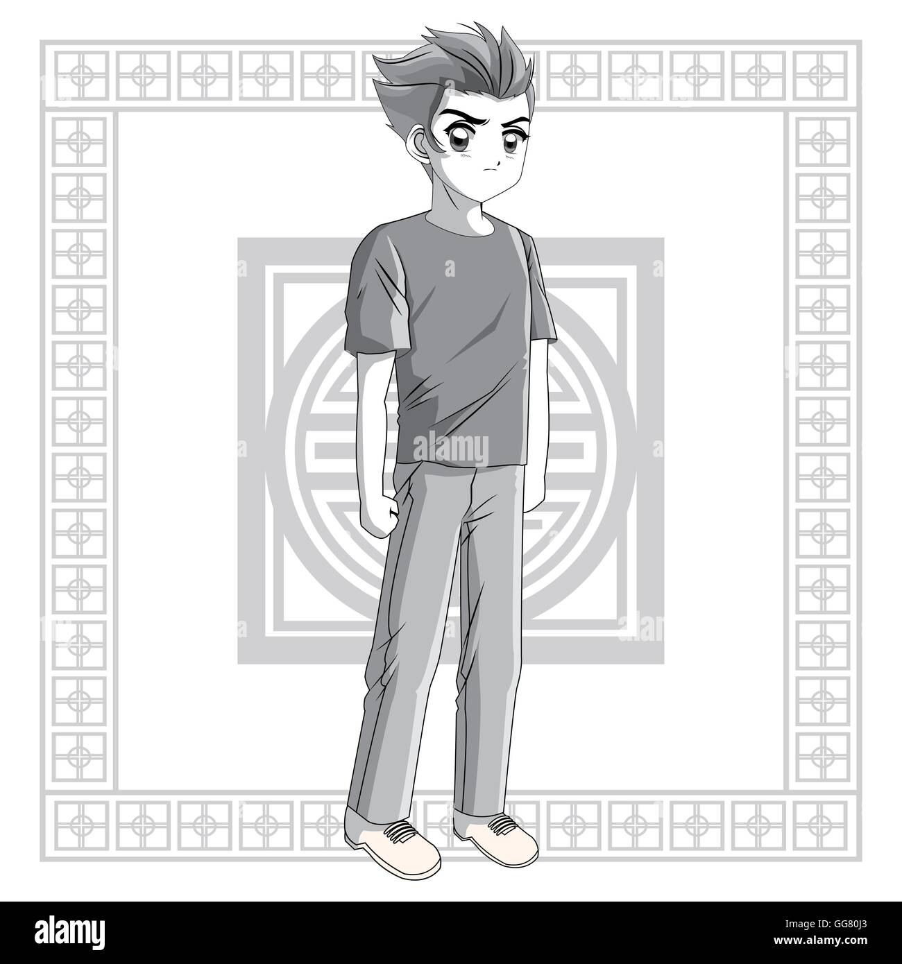 Boy anime male manga cartoon icon. Vector graphic Stock Vector Image ...