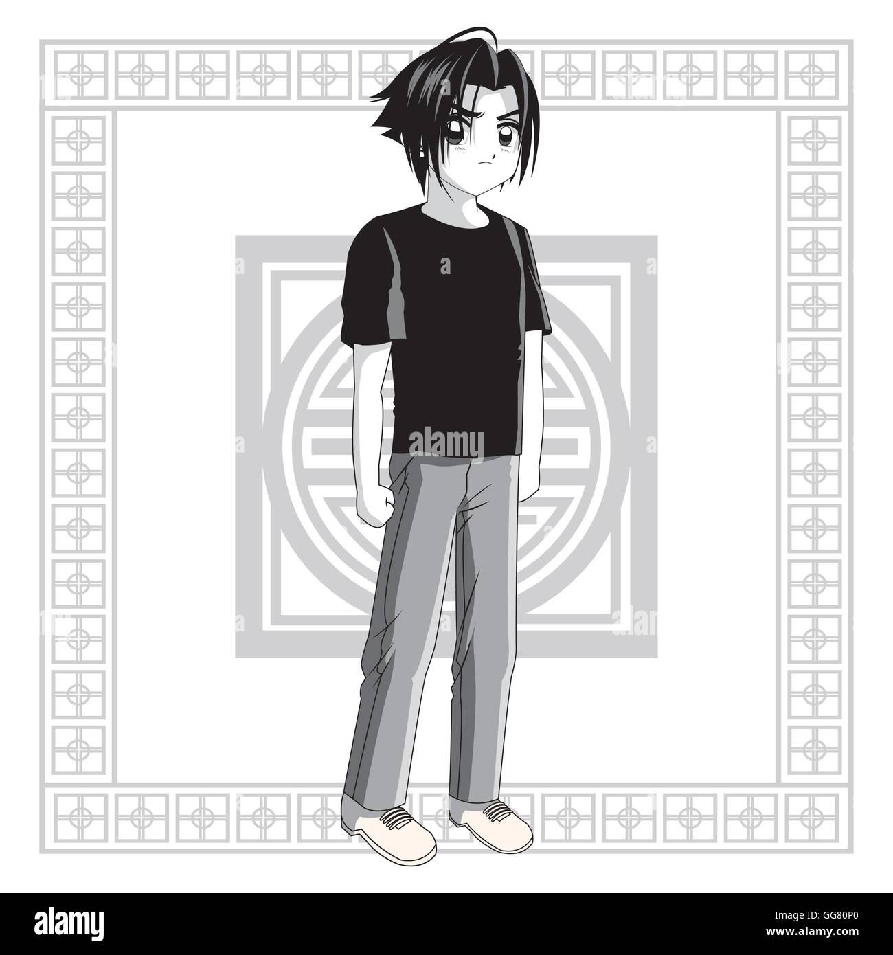 Boy anime male manga cartoon icon. Vector graphic Stock Vector Image ...