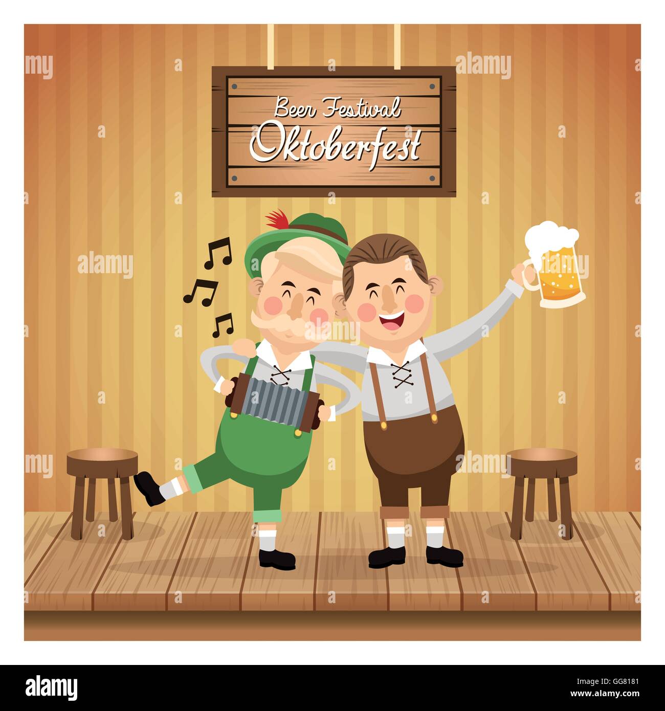 cartoon men oktoberfest icon. Vector graphic Stock Vector Image & Art ...