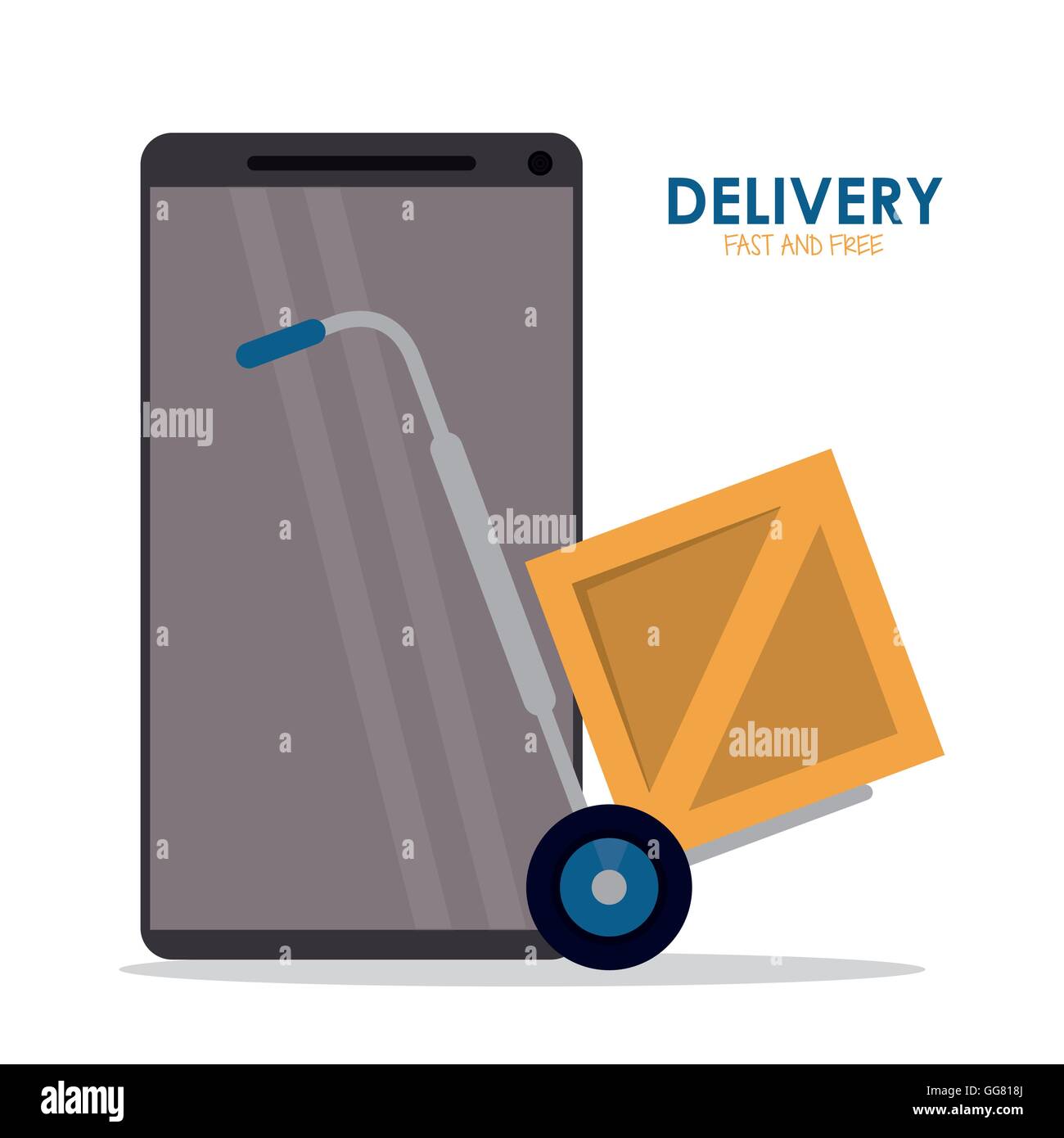 Smartphone, package and cart icon. Delivery and Shipping. Vector Stock ...