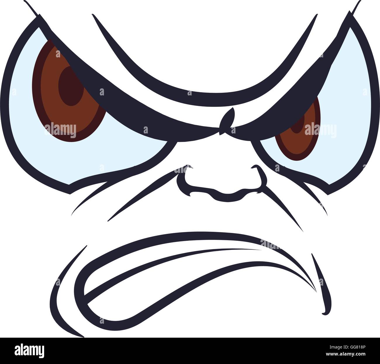 face angry expression cartoon icon. Vector graphic Stock Vector Image ...