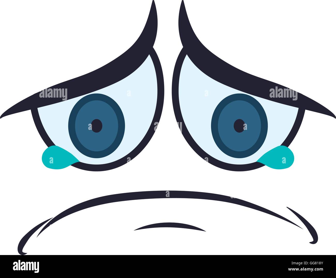 face sad eyes expression cartoon icon. Vector graphic Stock Vector ...