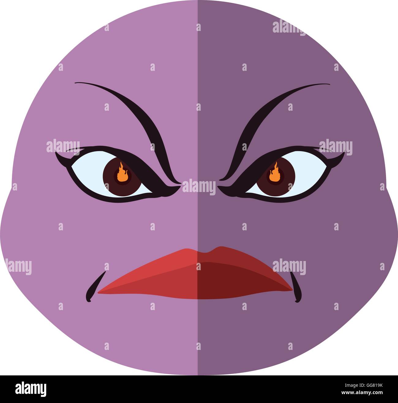 face angry sphere expression cartoon icon. Vector graphic Stock Vector ...