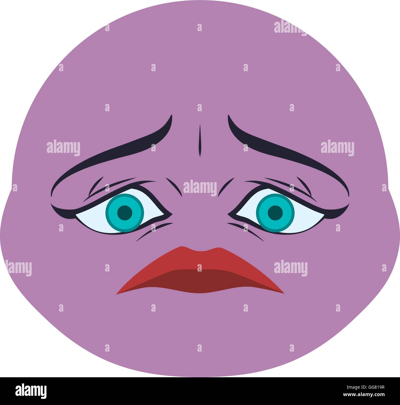 face sad sphere expression cartoon icon. Vector graphic Stock Vector ...