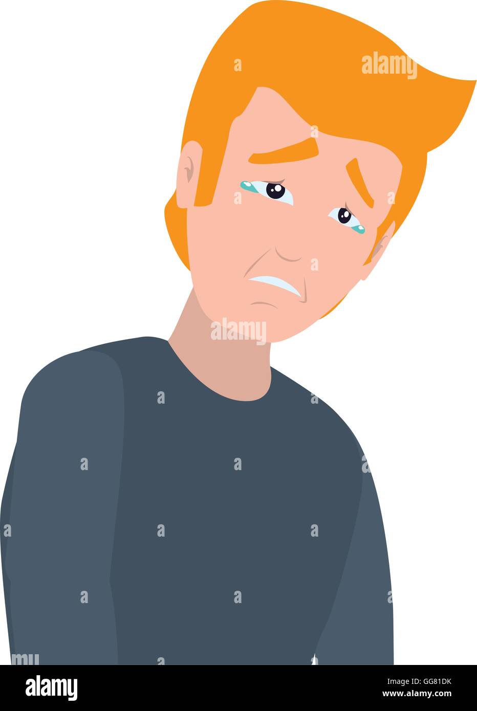 face sad man expression cartoon icon. Vector graphic Stock Vector Image ...