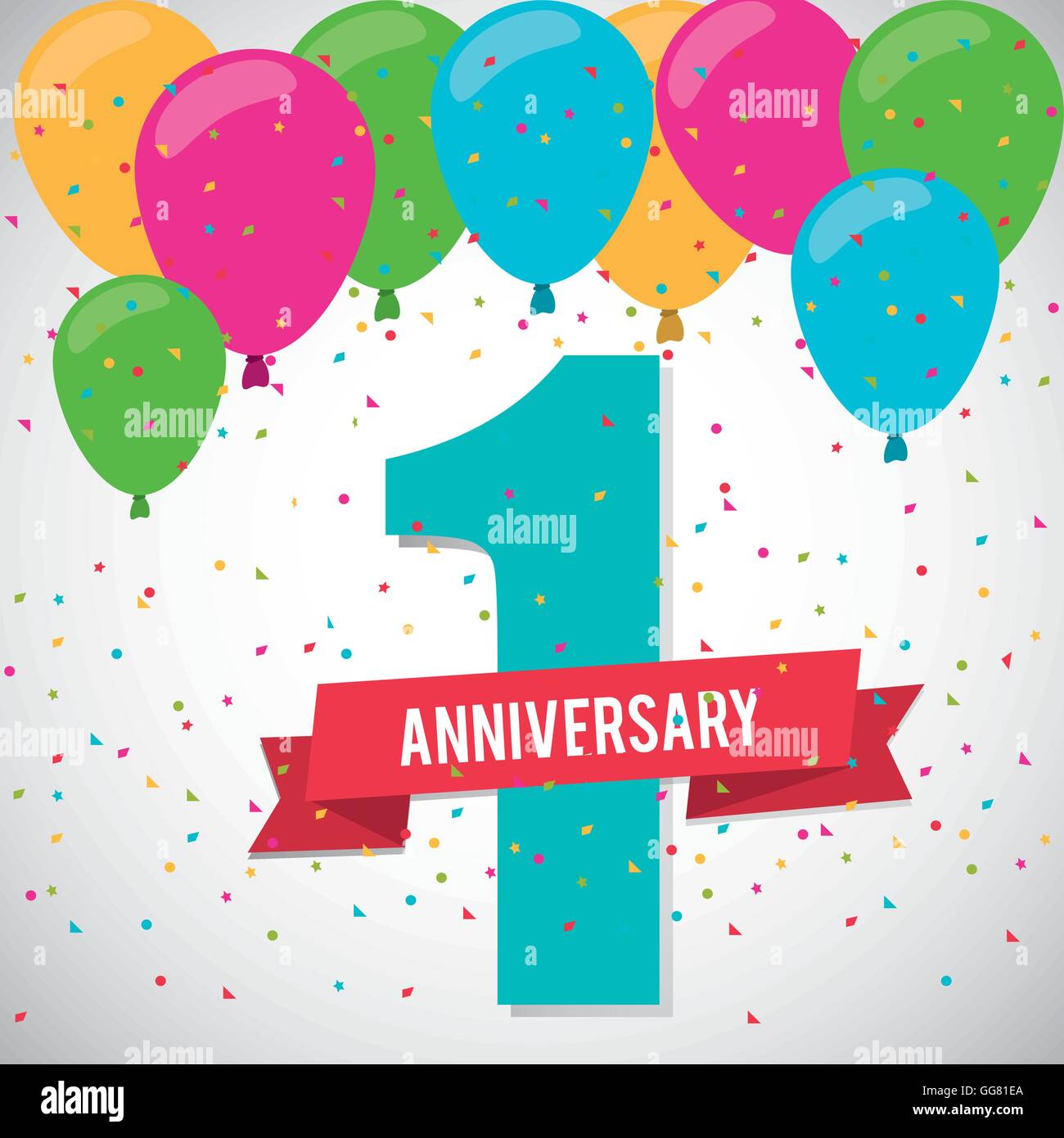 1 Year. Celebrating Anniversary. Vector graphic Stock Vector Image ...