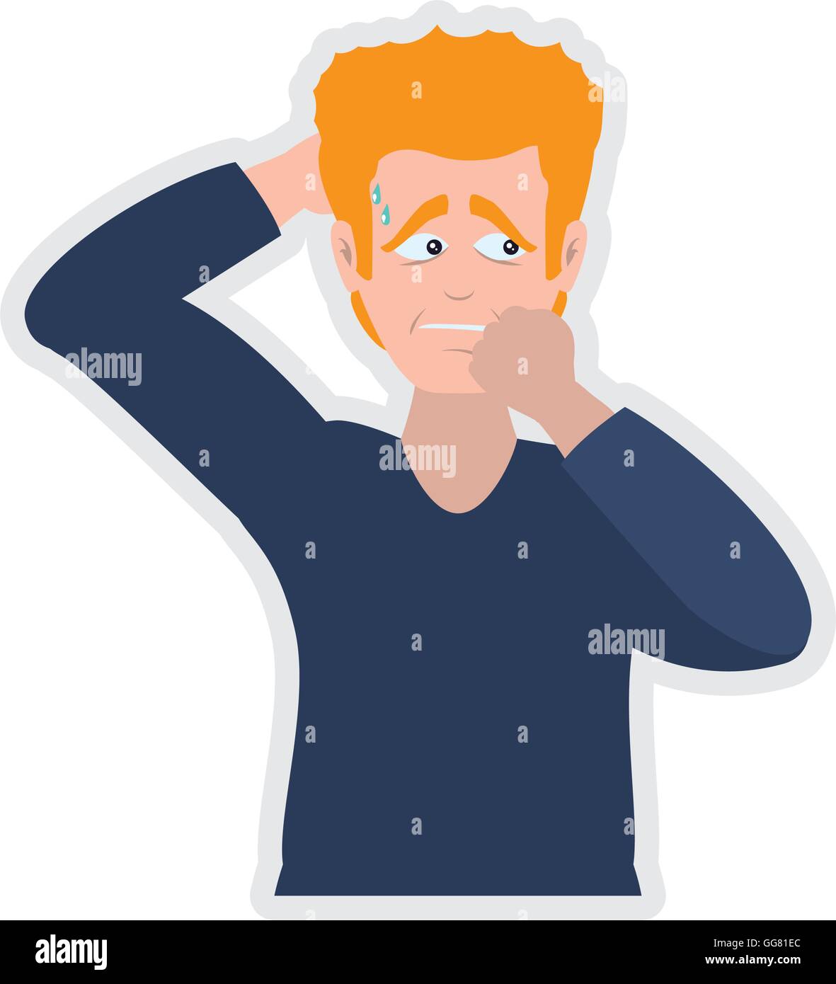 face sad man expression cartoon icon. Vector graphic Stock Vector Image ...