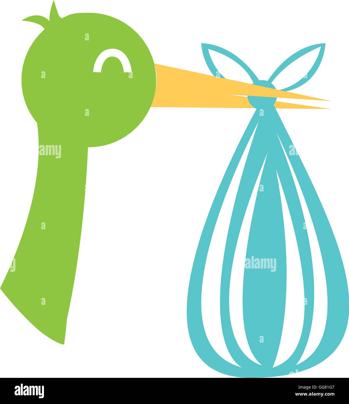 Stork baby bag icon vector hi-res stock photography and images - Alamy