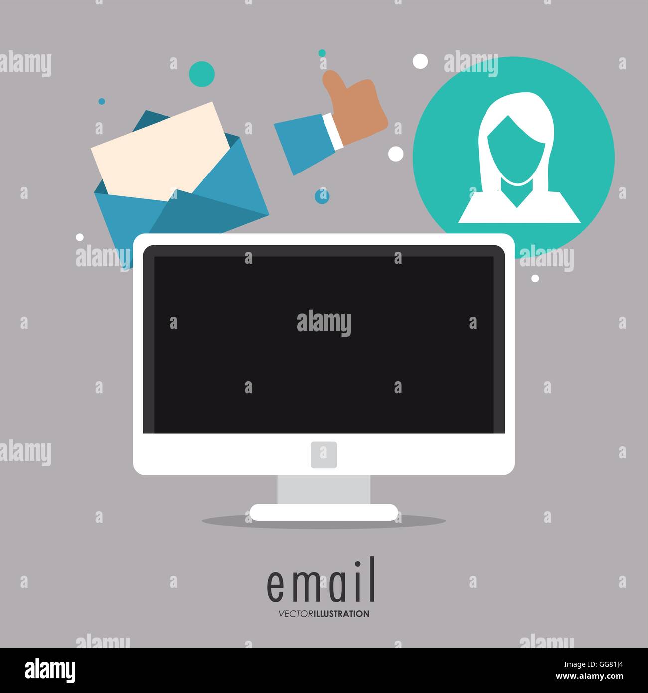 envelope and computer icon. Email design. Vector graphic Stock Vector ...