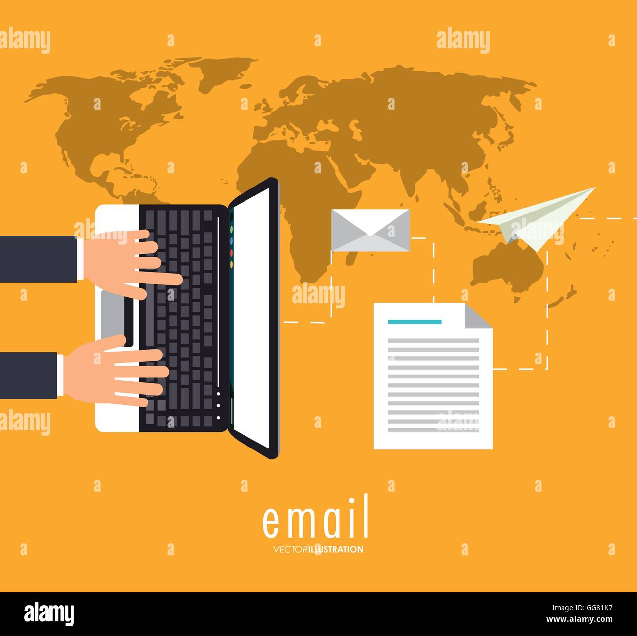 envelope and laptop icon. Email design. Vector graphic Stock Vector ...
